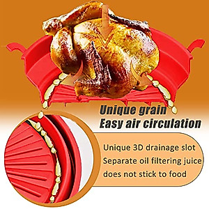 Buddeez foldable air fryer liner, silicone pot, air fryer liner basket, reusable air fryer basket, food safety air fryer oven accessories (7.5 inches [3 to 5 quarts]…