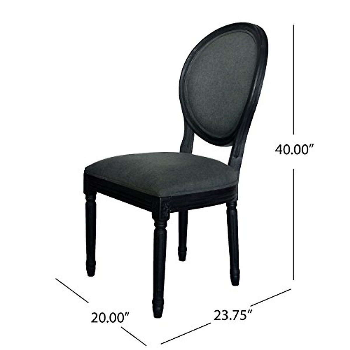 Christopher Knight Home Babbs Traditional Fabric Dining Chairs, Dark Gray, Grey