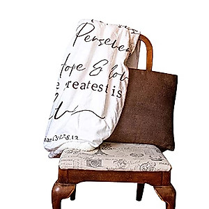 Double Creek 1 Corinthians Love Is Scripture Throw Blanket - Ultra Soft Sherpa Fleece Microfiber Inspirational Comfort Blanket for Bed Couch Chair - Wedding, Anniversary or Get Well Gift for Men Women