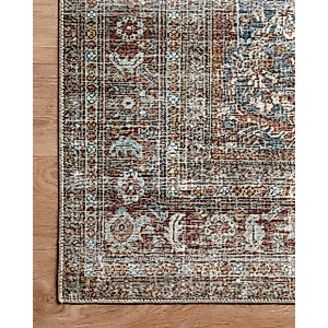 LOLOI Chris Loves Julia Jules Collection JUL-05 Lagoon/Brick 2'-6'' x 9'-6'' Runner Rug