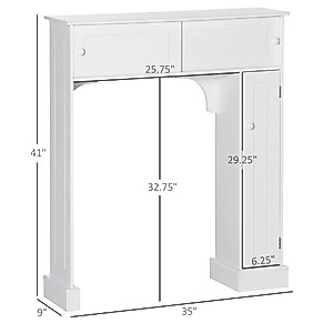 AeasyG Over The Toilet Storage Cabinet, Bathroom Shelf Organizer with Anti-Tip Device Bathroom Above Toilet Cabinet Storage Organizer Small Freestanding Space Saver with Adjustable Shelf