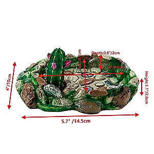 Bitray Reptile Feeder Bowl Resin Reptile Platform Amphibian Water Dish Food Feeder Bowl