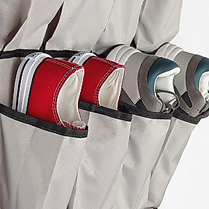 Over The Door Shoe Organizer - 24 Pockets and Door Shoe Rack for Door Shoe Storage 4 Customized Strong Metal Hooks Hanging Shoe Organizer