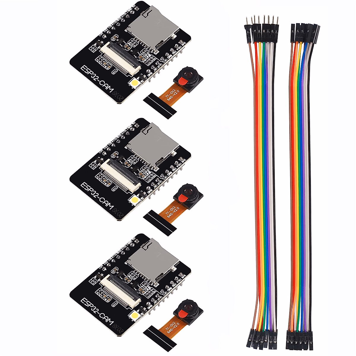 3PCS ESP32-CAM Camera Module ESP32 CAM WiFi Bluetooth Development Board ESP32 Wireless OV2640 Camera Module with Jumper Wire