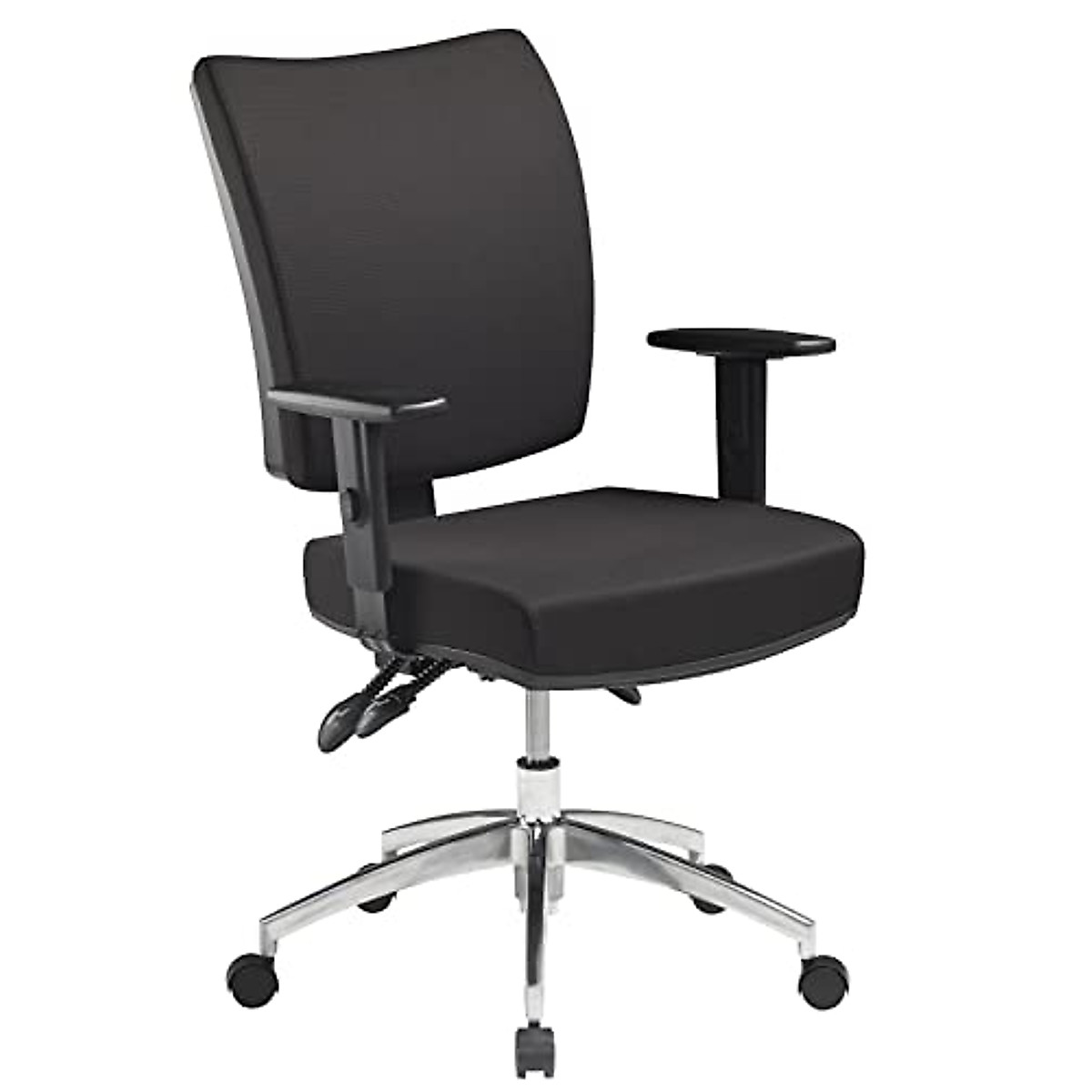 Pago Flash II Deluxe Ergonomic Chair Home Office Desk Chair with Alloy Spider and Adjustable Arms Black
