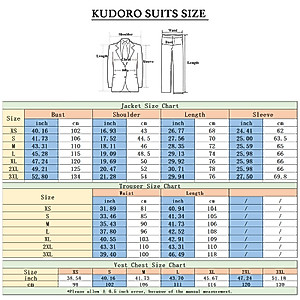 KUDORO Mens Suits Slim Fit 3 Piece Black Tuxedo Suit Set for Prom Wedding Party Paisley Jacket Vest Pants Homecoming Outfit