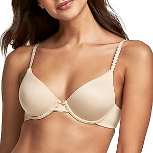 Maidenform Women's Comfort Devotion Demi Bra, Latte/Black,36C US