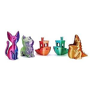 Tumbler PLA 3D Printer Filament, 1.75mm Dimensional Accuracy +/- 0.03mm 2.2lbs, Silk Magic Color Blue Rosered