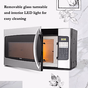 Smad 1.6 Cu. Ft. Over the Range Microwave 30 Inch with Vent, 1000 Watts Rangetop Microwave with 300 CFM, ECO Mode, LED Lighting and Child Lock, Stainless Steel