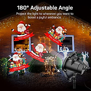 2022 Edition Dr. Prepare Christmas Projector Lights, Waterproof Outdoor Christmas Lights, Dynamic Christmas Decor for Holiday Party Lawn House Projection, with Ground Stake and Stand Base