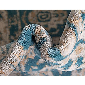 Unique Loom Oslo Collection Traditional Botanical Teal Area Rug (5' x 8')