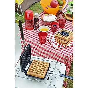 Yoshikawa SJ2275 Waffle Maker, Single, Fluorine Treatment, For Gas Stoves, Black, 13.6 x 5.6 x 1.3 inches (34.5 x 14.3 x 3.2 cm)