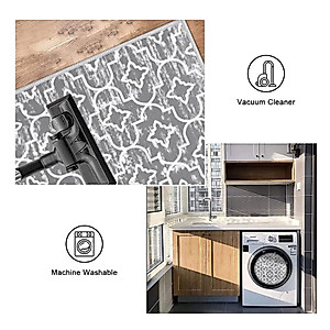 Ileading Kitchen Rugs Sets 3 Piece with Runner Soft Boho Kitchen Floor Mat Farmhouse Laundry Room Rugs and Mats Set Non Skid Washable for Kitchen Floor Office Sink Hallway