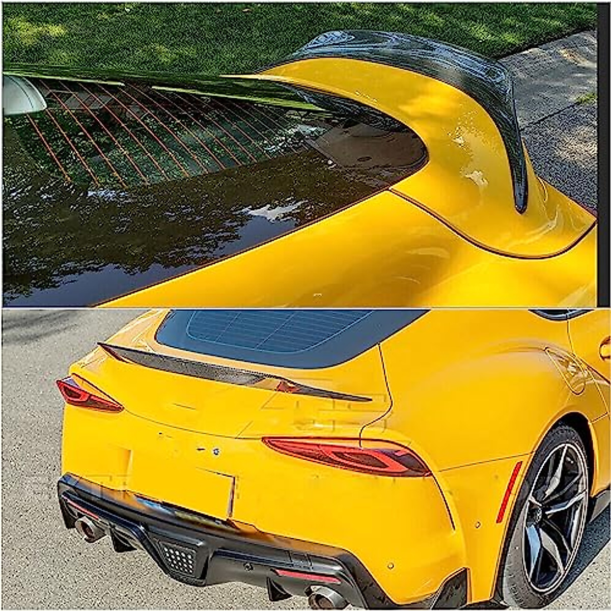 ELZEM Compatible with Supra A90 A91 2019-2022, Car Rear Spoiler Trunk Tuning Boot Wing, Carbon Fiber, Body Kit Sports Styling Racing Refit