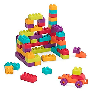 Battat – Building Blocks & Wagon – 55-Piece Block Set – Construction Playset For Kids, Toddlers – Developmental Toy – 18 Months + – Locbloc Wagon