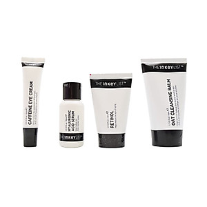 The INKEY List Winter Skin 101:: Oat Cleansing Balm, Hyaluronic Acid Serum, Caffeine Eye Cream, Retinol Serum