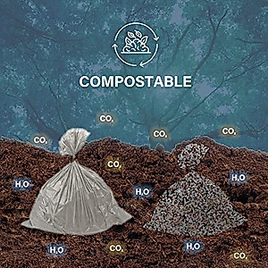 Heart of Tafiti Small Compost Bags 2.6 Gallon, US BPI ASTM D6400 Certified Compostable Trash Bags, Extra Thick Food Scrap Kitchen Waste Bags, 100 Count