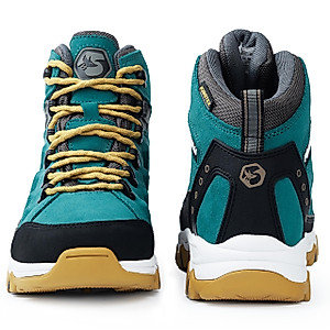 Foxelli Women’s Hiking Boots – Suede Leather Waterproof Hiking Boots for Women, Breathable, Comfortable & Lightweight Hiking Shoes Teal