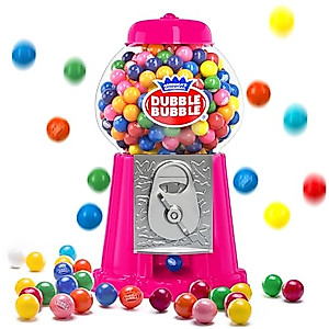 8.5" Coin-Operated Gumball Machine Bank with 85 Gumballs - Pink Candy Dispenser Toy for Kids