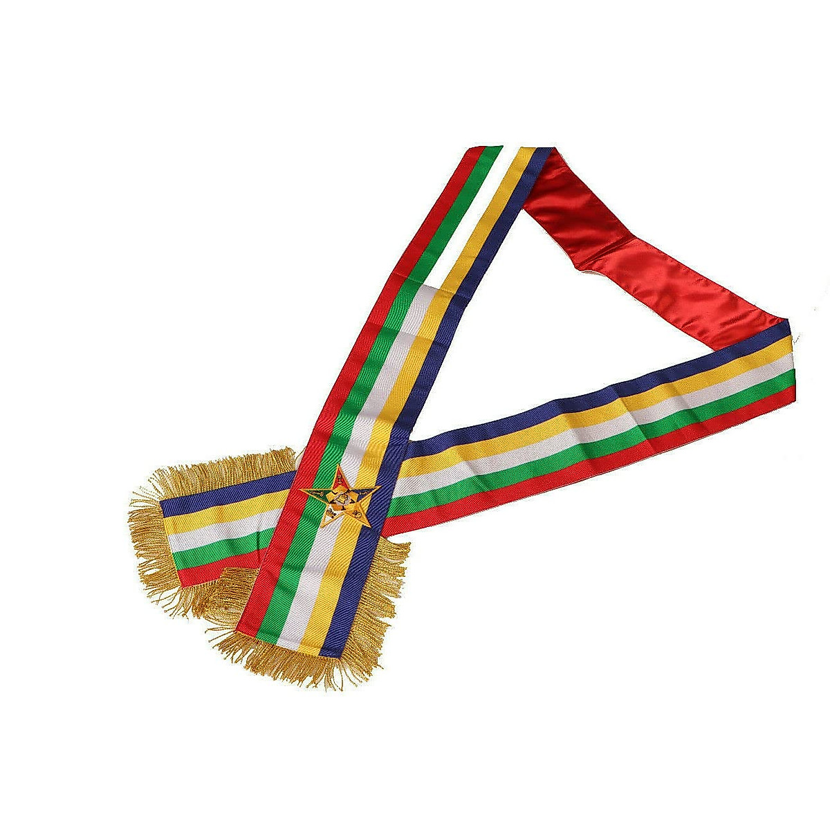 Masonic Order of the Eastern Star OES Five Color Sash With Red Lining Lot Of 5, standard size