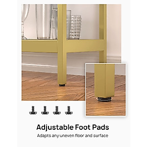 Evajoy Console Table, 55" Entryway Table with 3 Tiers, Open Glass Sofa Table for Living Room, Foyer, Entryway, Bedroom, Hallway