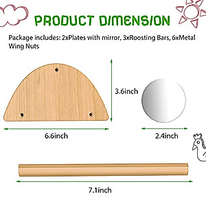Ensayeer Mini Chick Perch with Mirror, Strong Bamboo Roosting Bar for coop and brooder, Training Perch for Baby Chicks, El Pollitos, La Pollita, Easy to Assemble and Clean, Fun Toys for Chick