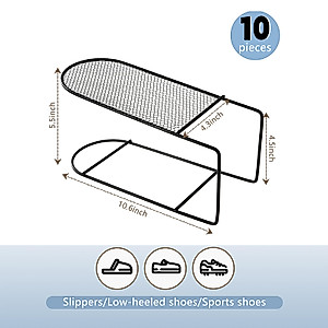 CiBiZi Shoe Slots Organizer Shoe Space Saver Metal Shoe Stacker Iron Shoe Rack Shoe Stand Holder Shoe Storage Closet Organizer 10PACK Black