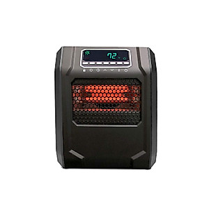 LifeSmart 1500 Watt 4 Element Portable Electric Infrared Quartz Bulb Room Heater for Indoor Use with 3 Heat Settings and Digital Panel, Black