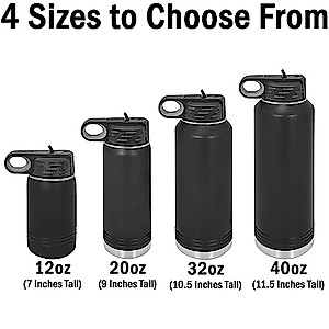 LaserGram Personalized Water Bottle, Horse, Stainless Steel Double Wall Vacuum Insulated with Flip Top Straw, Custom Engraved Gift (12oz / 335ml Navy Blue)