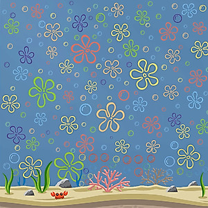 159 Pcs Bikini Flowers Bubbles Wall Decals Under The Sea Birthday Party Decorations Wall Stickers for Bedroom Bathroom Decor Wall Decor for Boys Girls Teens Adults