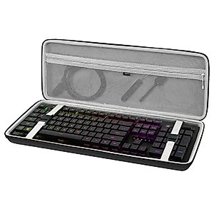 GEEKRIA Full Size Keyboard Case, Hard Shell Travel Carrying Bag for 108 Key Computer Mechanical Gaming Keyboard Compatible with Razer BlackWidow V3 Mechanical Gaming, Ornata Chroma Gaming