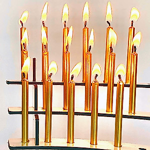 100 Tall Gold Birthday Candles Perfect for Milestone Birthday Cakes and Decoarations, 3.25 inches -100 Pack