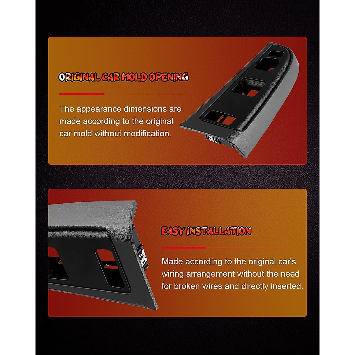 cciyu Light Gray and Black Window Switch Bezel Front Left Drivers Side Replacement Fits for Chevy Silverado 1500 2500 3500 2004-2006 for GMC Sierra 1500 2500 3500 2004-2006 Replace 89045124