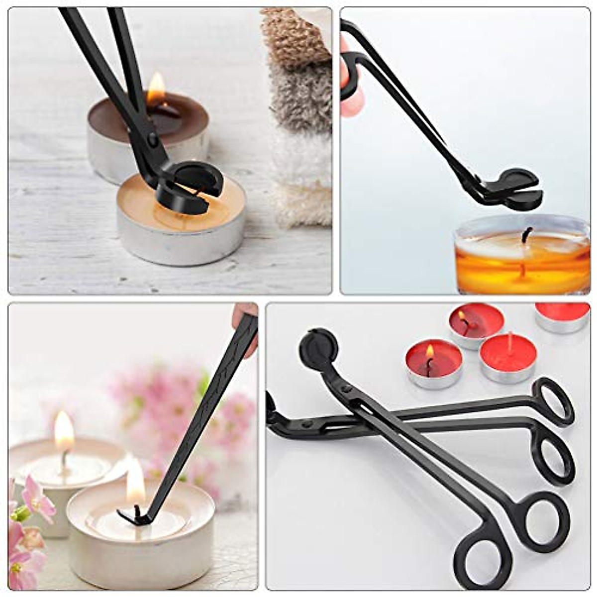 Hemoton Wedding Favors 3pcs Candle Accessory Set Candle Cutter Candle Snuffer Candle Wick Trimmer Candle Wick Dipper Candle Extinguisher for Wedding Valentines Day Holiday