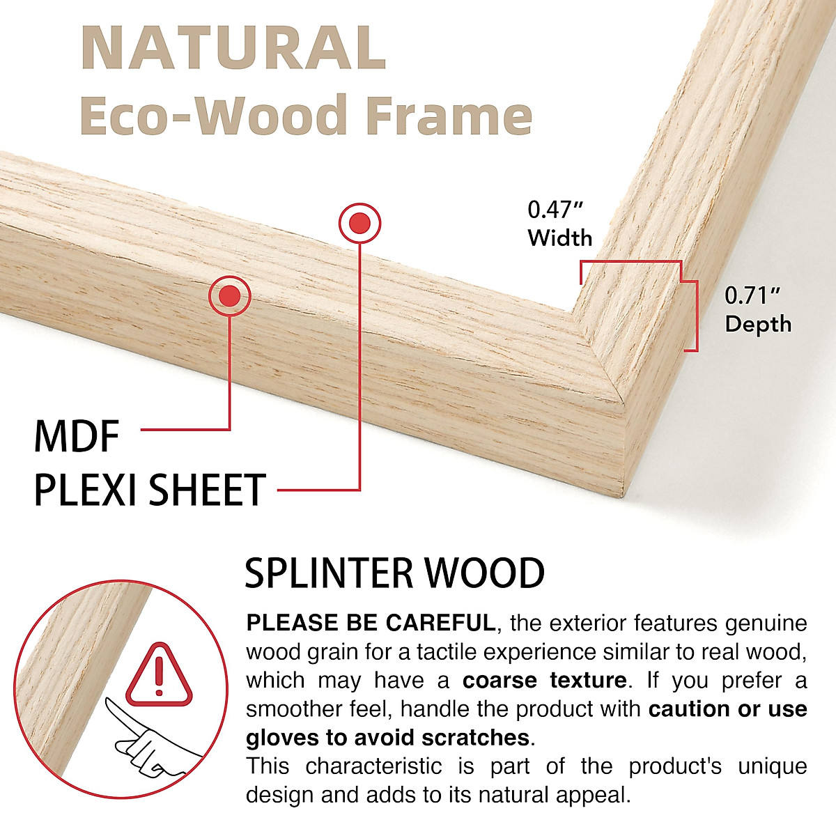 TONES FRAME DESIGN 11x14 Natural Wood Frame with 8x10 Mat, Set of 2 Picture Frames, Solid Wood Venner Finish, and Plexiglass Front for Poster Gallery Wall Home Decor