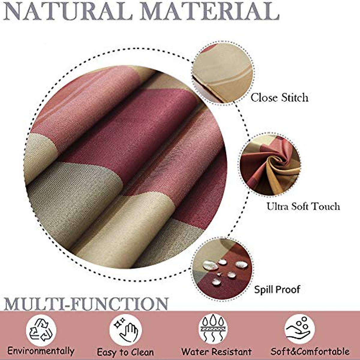 Rectangle Tablecloth 52 x 70 Inch Checkered Table Cloths Spillproof Anti-Shrink Soft and Wrinkle Resistant Decorative Fabric Table Cover for Kitchen Dinning Tabletop Outdoor(Rectangle/Oblong,Red)