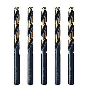 MAXTOOL Letter I 5pcs Identical Jobber Length Drills Dia 0.272" HSS M2 Twist Drill Bits Fully Ground Black-Bronze Straight Shank Drills; JBL02H10RIP5