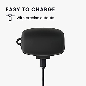 kwmobile Case Compatible with Audio Technica ATH-CKS50TW Case - Silicone Cover Holder for Earbuds - Black