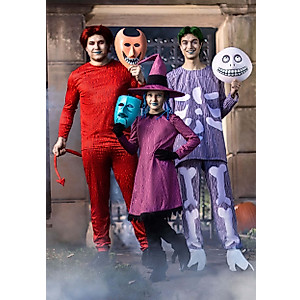 Adult Disney Lock Costume | Mens Nightmare Before Christmas Oogie Boogie's Gang Devilish Trick or Treater Full Outfit Large Red