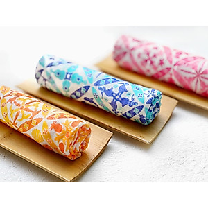 Shirayuki Japanese Kitchen Cloth KYO-YUZEN Hawaian. Set of 3. Made Layered Fine Mesh Cloth. Dish Wipe, Table Wipe, Hand Wipe. Made in Japan (Hawaian Set)