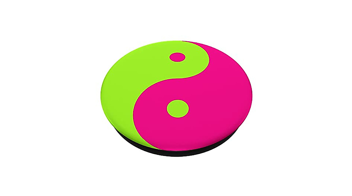 Yin Yang Zen Symbol PopGrip - Pink & Green Design