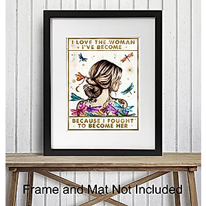 Positive Quotes Wall Art & Decor - Inspirational Quotes - Boho Wall Decor - Hippie Room Decor - Motivational Poster - Encouragement Gifts for Women - Rustic Girls Bedroom Living Room Home Office