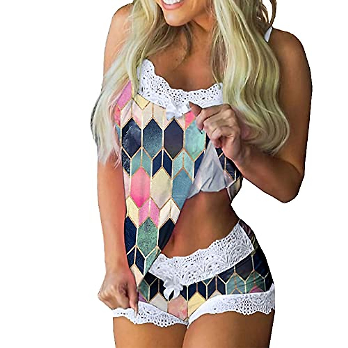 my orders American Flag Two Piece Pajamas Outfits for Women Sexy Lace Lingerie Sets Cute Fashion Lounge Sleepwear for Sex Naughty