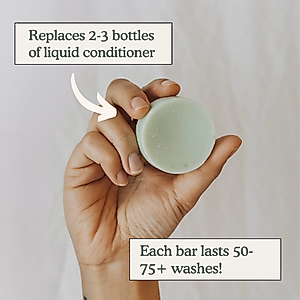 Zero Waste MVMT Conditioner Bar | Peppermint + Eucalyptus | Eco-friendly Conditioner with Travel Container | Natural Salon Quality Conditioner, Zero Waste & Plastic Free