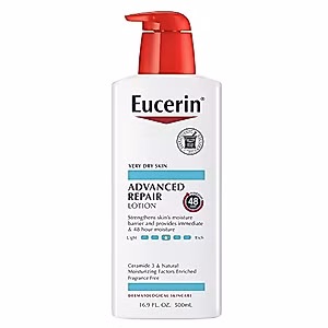 Eucerin Advanced Repair Body Lotion, Unscented Body Lotion for Dry Skin, 16.9 Fl Oz Pump Bottle