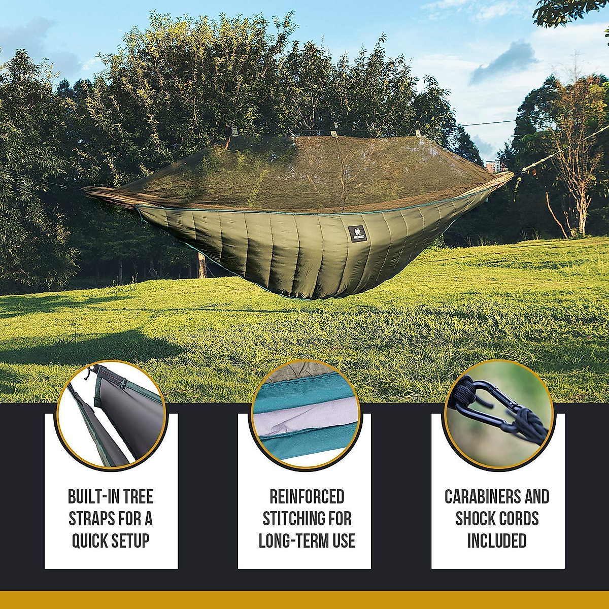 OneTigris Night Protector Hammock Underquilt + Bulwark All Season Camping Tarp