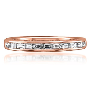 Beyond Brilliance 1/2 Carat Channel-Set Baguette Diamond Wedding Band Ring in 14K Rose Gold (I-J, VS2-SI1)
