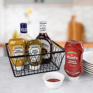 Spectrum Diversified Twist Storage Handles, Modern Farmhouse Décor Farmer’s Market-Style Wire Basket for Organizing Bathroom, Pantry & Craft Room, Medium, Black