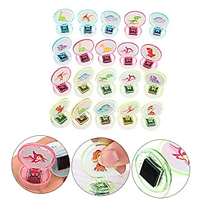 jojofuny 60 pcs Dinosaur Shape Plastic Treat Cartoon Kindergarten Rewards Color Stampsrandom Favors Kids Stamps Lovely Children's Birthday Classroom Stuffersrandom Stuffers Stocking