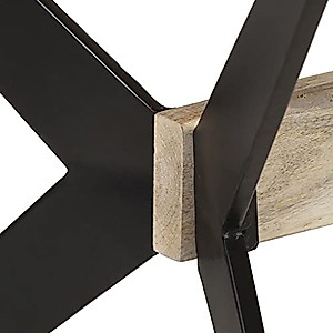 ULUYYUC Dining Table 70.9"x35.4"x29.9" Solid Mango Wood,Multifunctional Party Table Kitchen Tables Living Room Furniture Outdoor Table for Living Room, Kitchen, Backyard, Wedding